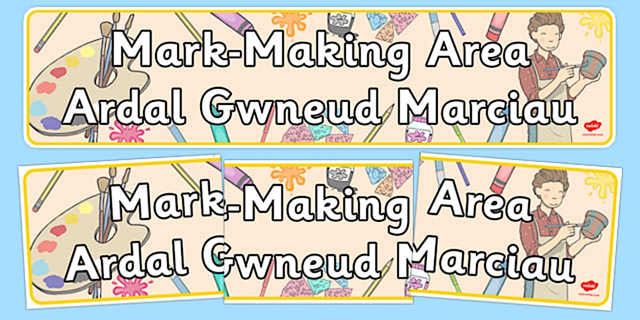 Mark Making Display Banner - English and Welsh - CfW
