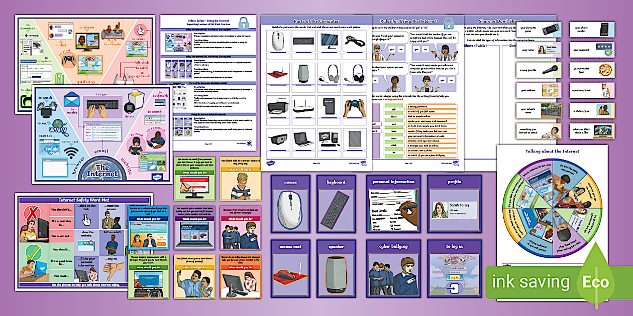 Online Safety - Using the Internet - Supporting Learners of EAL Pack