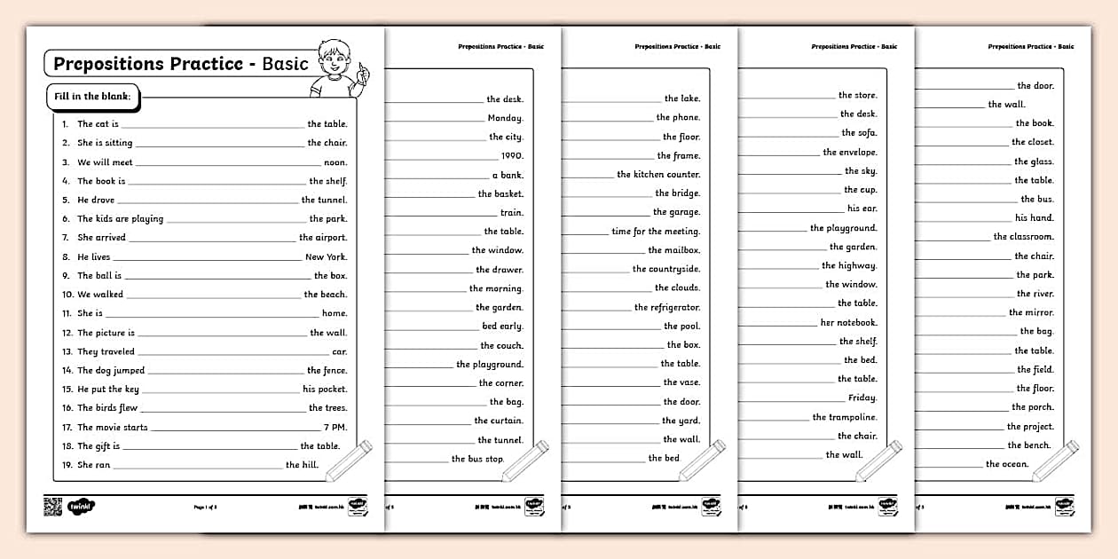 Prepositions Practice 100 questions - Basic (Teacher-Made)