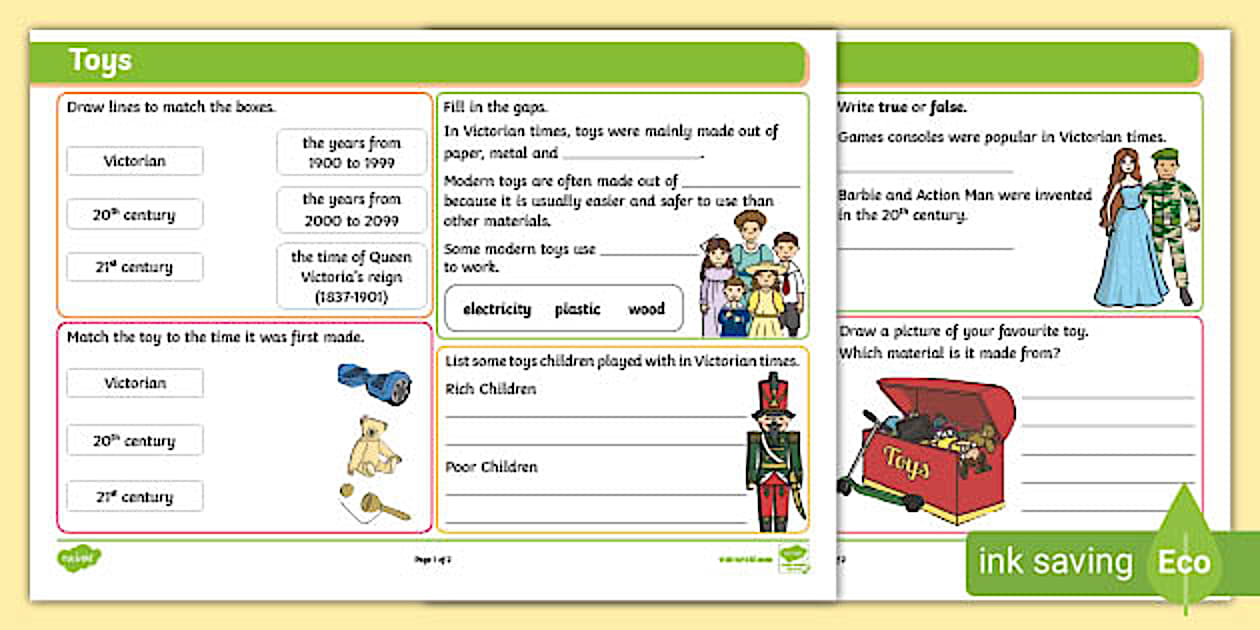 KS1 Revision Activity Mat: Toys - Twinkl