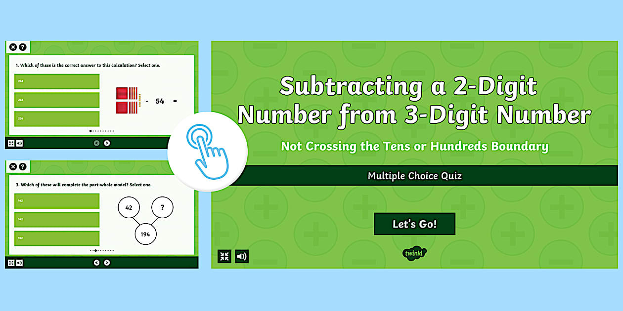 Subtracting a 2-Digit Number from a 3-Digit Number Not Crossing the Tens or