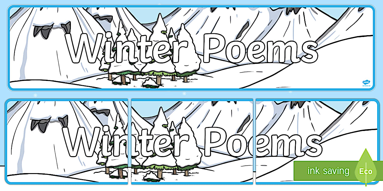 Cursive Winter Poems Banner (teacher made) - Twinkl