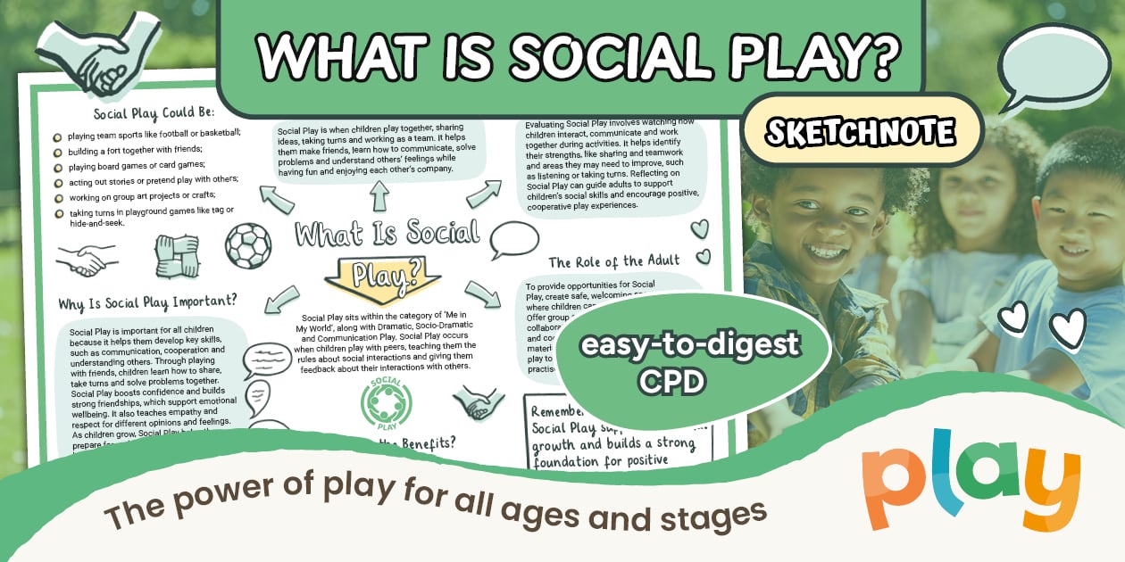 What Is Social Play? Adult Information Sketchnote Poster