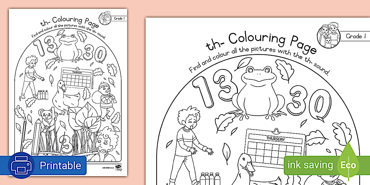 Hide and Seek Grade 1 th- Colouring Page (teacher made)