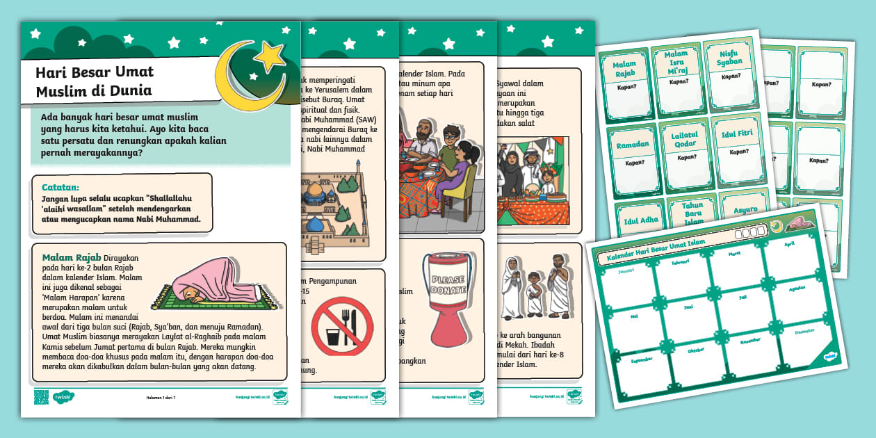 Booklet dan Poster Hari Besar Umat Islam (teacher made)
