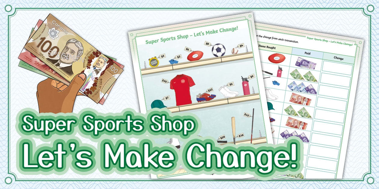 Making Change at the Sports Store Activity
