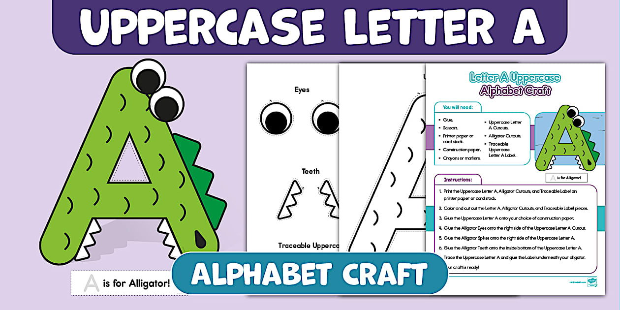 Letter A Uppercase Alphabet Craft (teacher made) - Twinkl