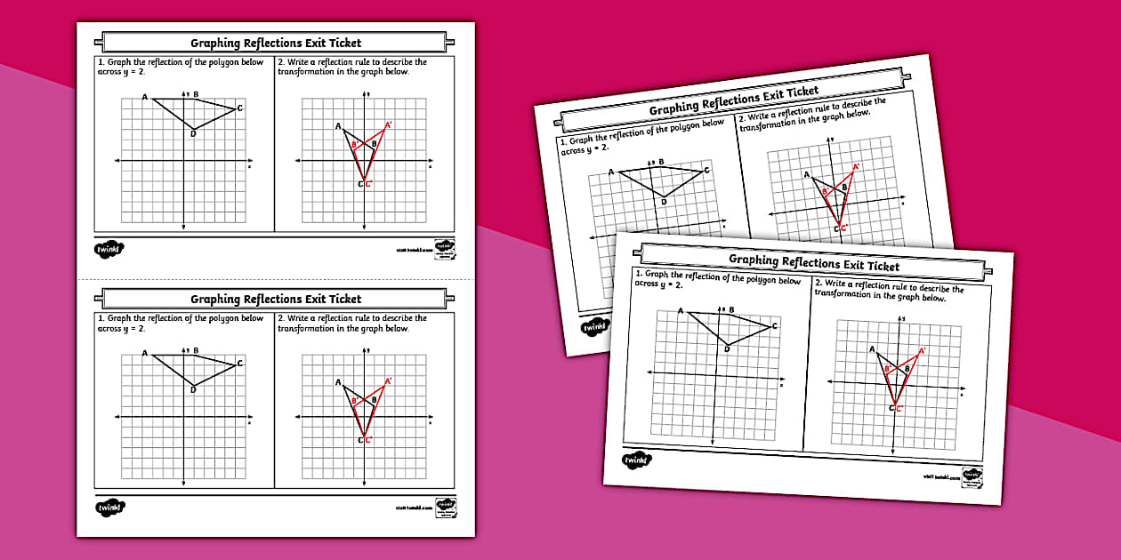 Eighth Grade Graphing Reflections Exit Ticket (teacher made)