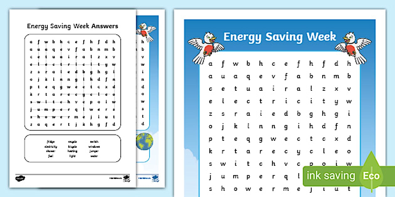 Energy Saving Week Word Search (teacher made) - Twinkl