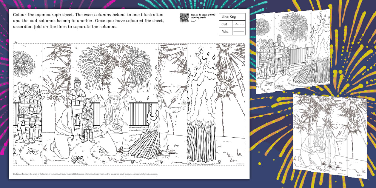 KS2 Bonfire Night Agamograph - Twinkl Topics (teacher made)