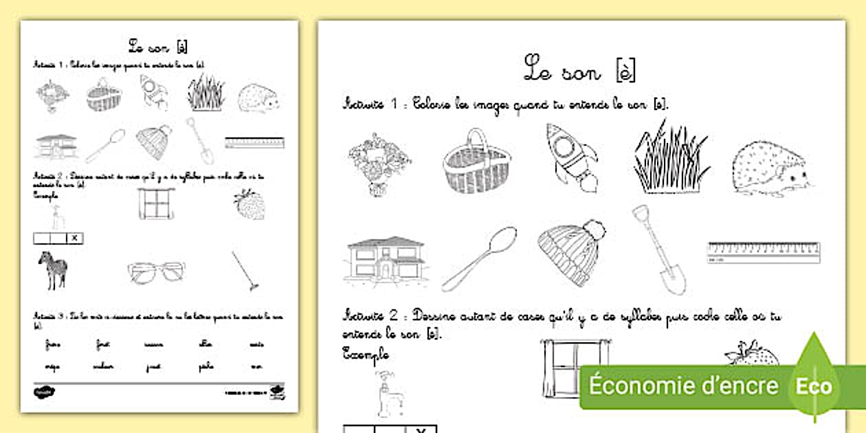 Feuille d'activités : Le son è (l'enseignant a fait)
