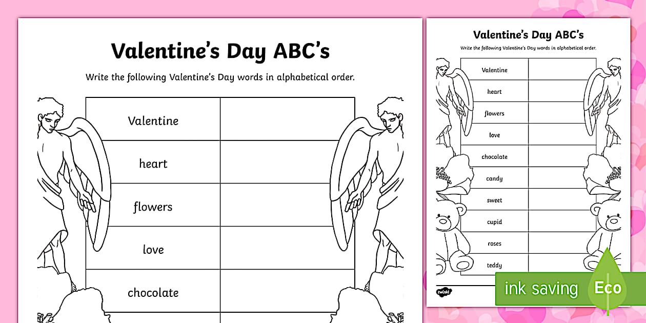 Valentine's Day Alphabetical Order Activity (Teacher-Made)