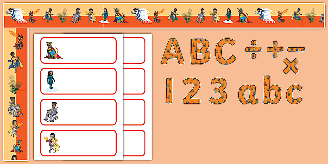 Superhero Classroom Organisation Decorations (teacher made)