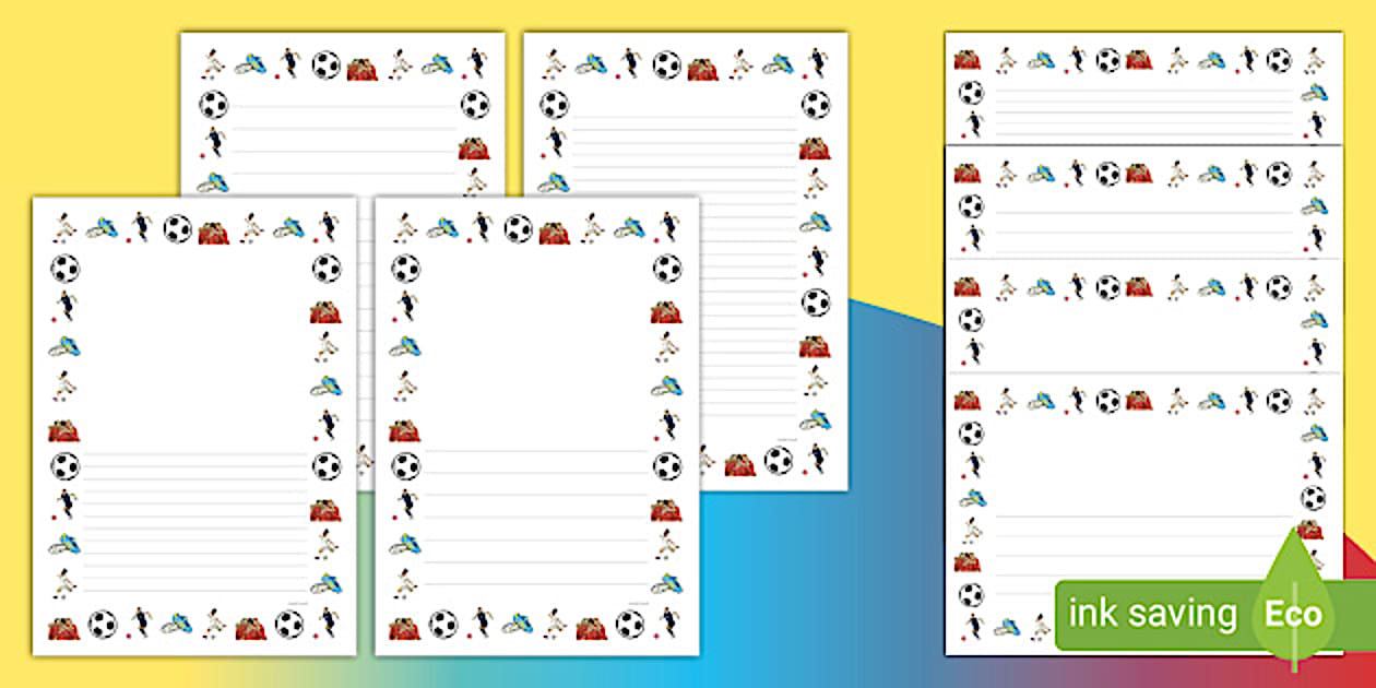 Editable Football Page Borders (teacher made) - Twinkl