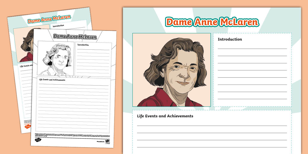 Dame Anne McLaren Biography Template - Twinkl