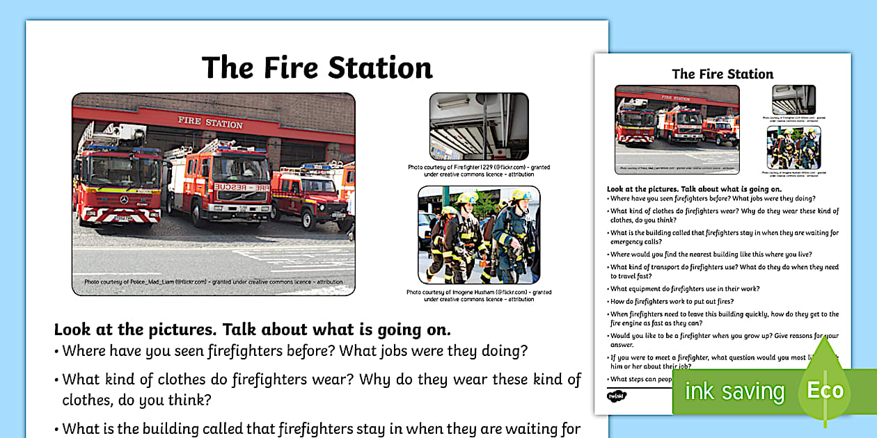 The Fire Station Oral Language Worksheet / Worksheet