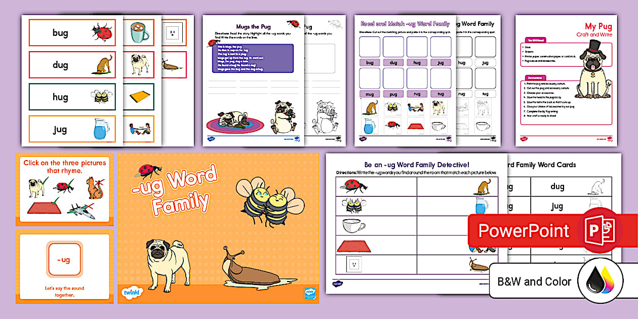 -ug Word Family Resource Pack (teacher made) - Twinkl