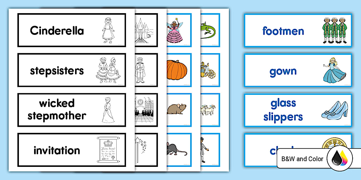 Cinderella Word Cards (teacher made) - Twinkl