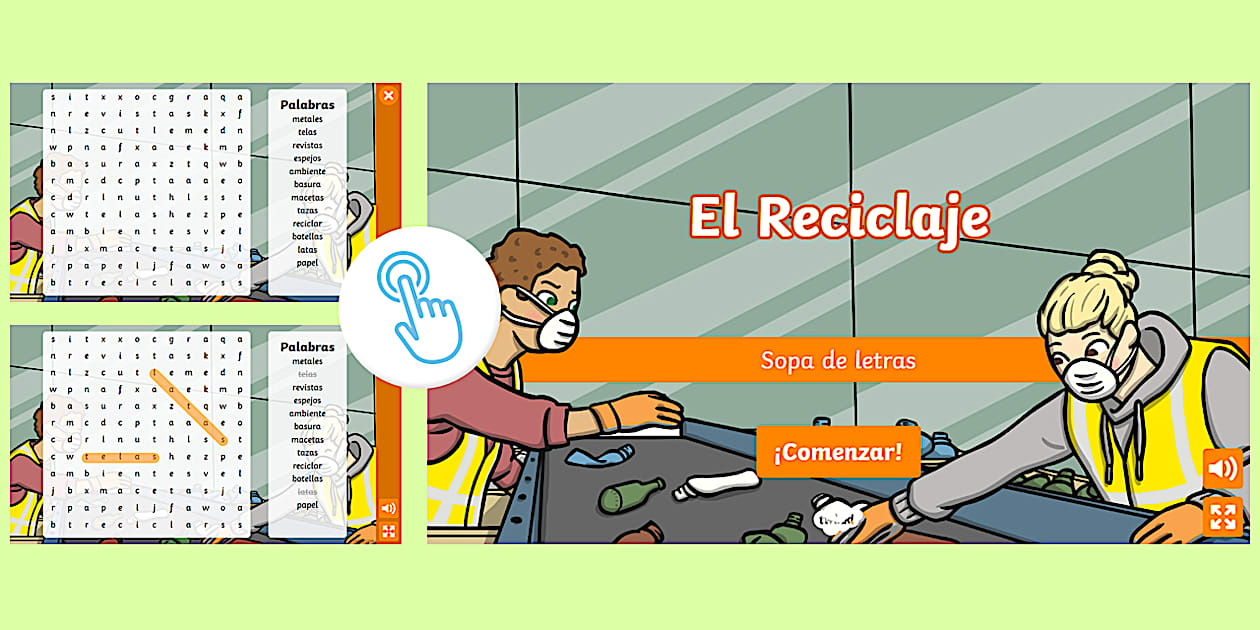 Sopa de letras de reciclaje (Hecho por educadores) - Twinkl