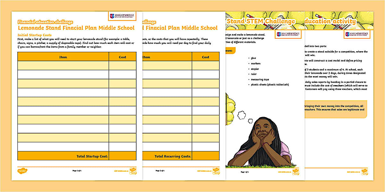 Math challenge: lemonade stand - COP Pesos - Twinkl Colombia