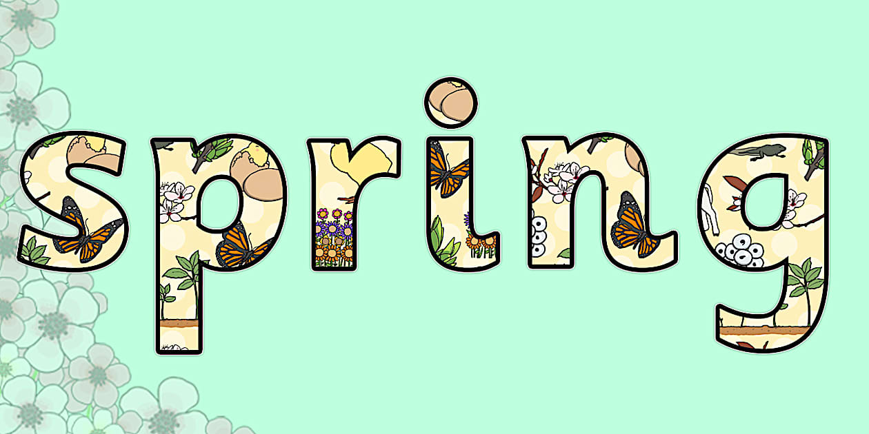 Spring Themed Size Editable Display Lettering (teacher made)