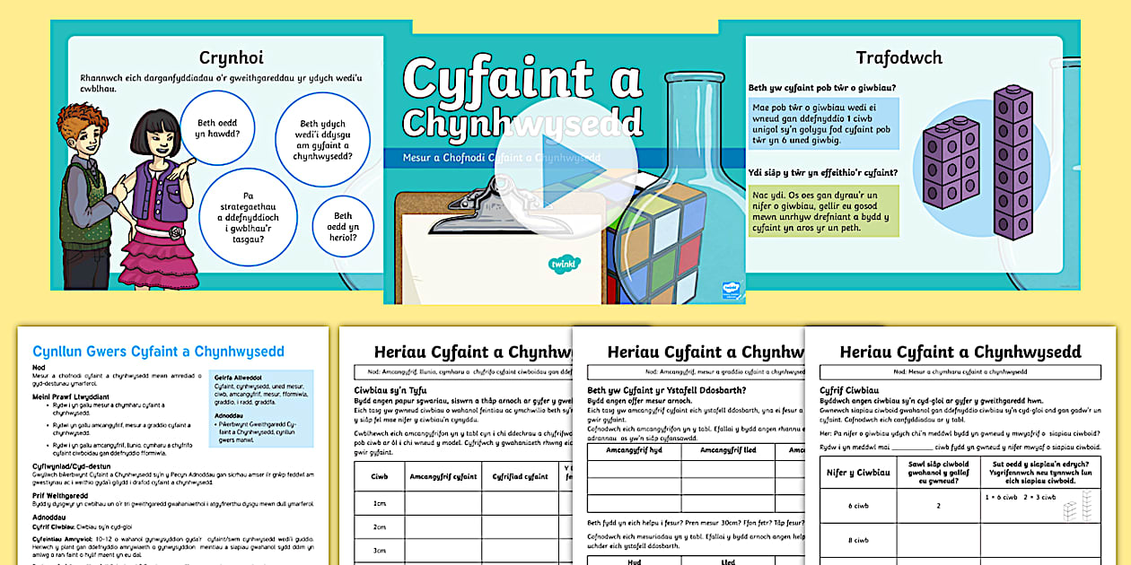 Pecyn Adnoddau Cyfaint a Chynhwysedd (Teacher-Made) - Twinkl