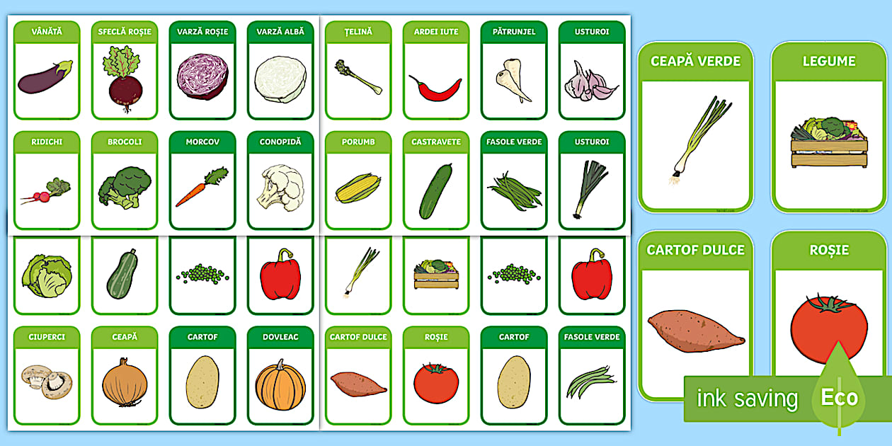 Legume - jetoane cu imagini | Resurse Twinkl (teacher made)