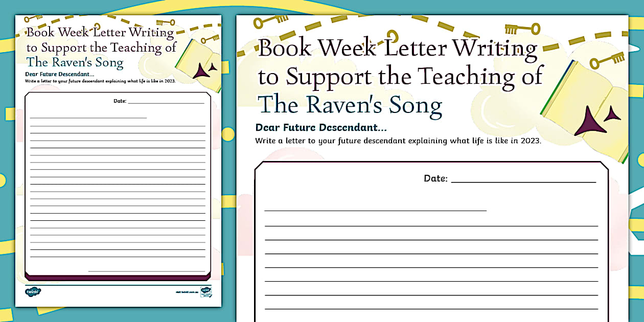 Book Week Letter Writing Support Teaching The Raven's Song