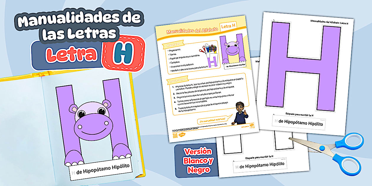 Manualidad Letra H Mayúscula | Actividad de Motricidad Fina
