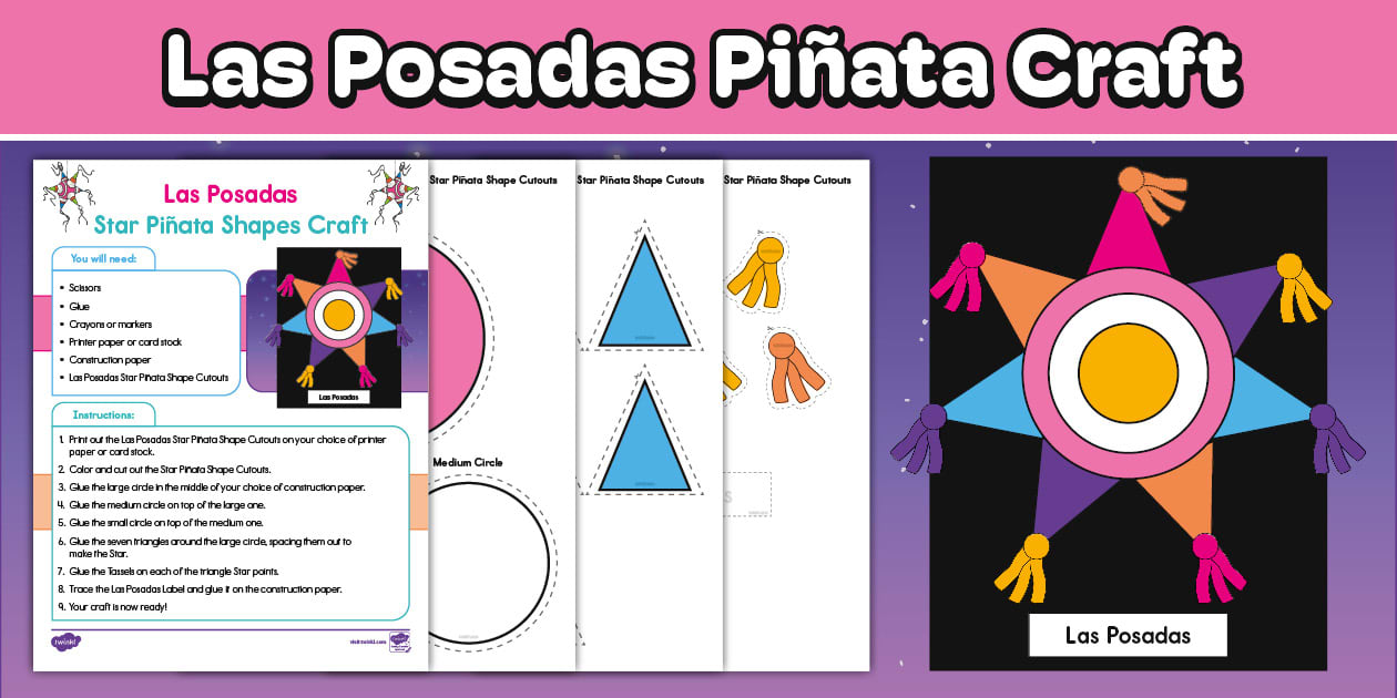 Las Posadas Star Piñata Shapes Craft