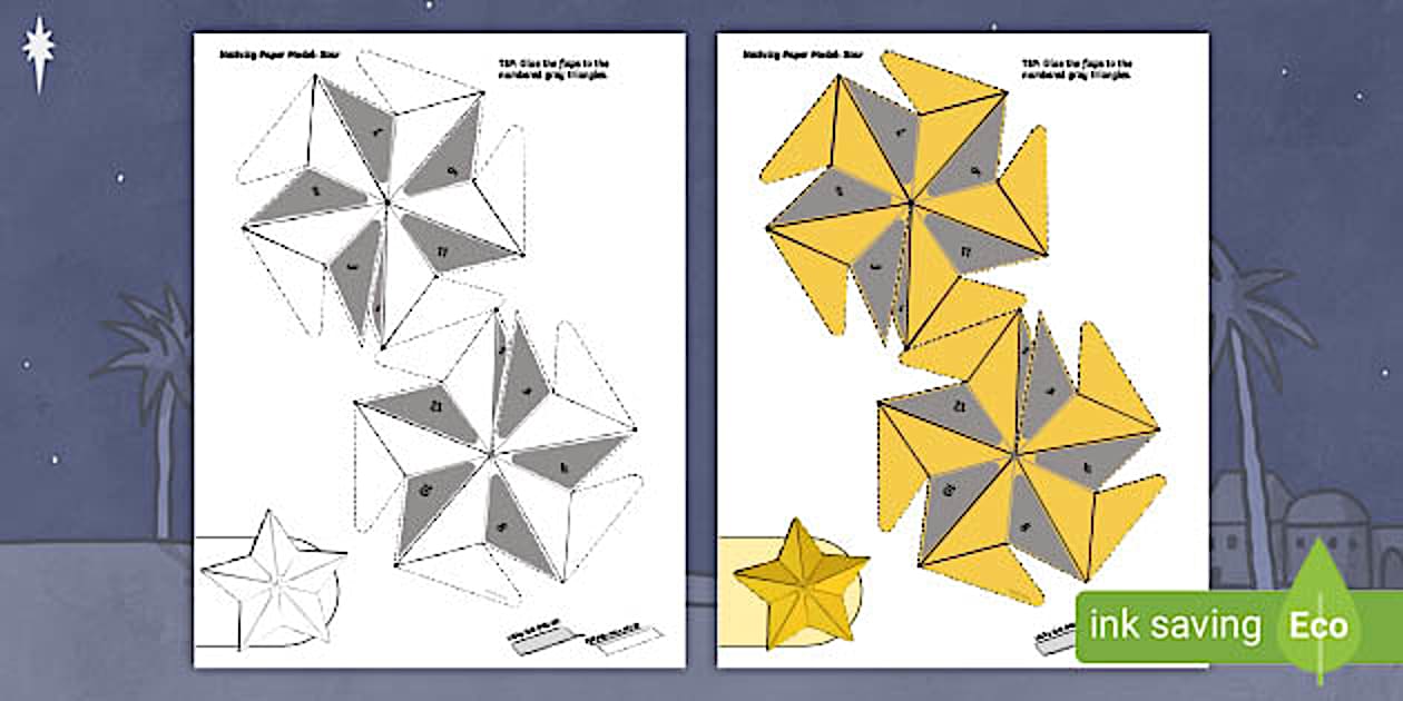 Christmas Star Paper Craft - Christmas Activities - Twinkl
