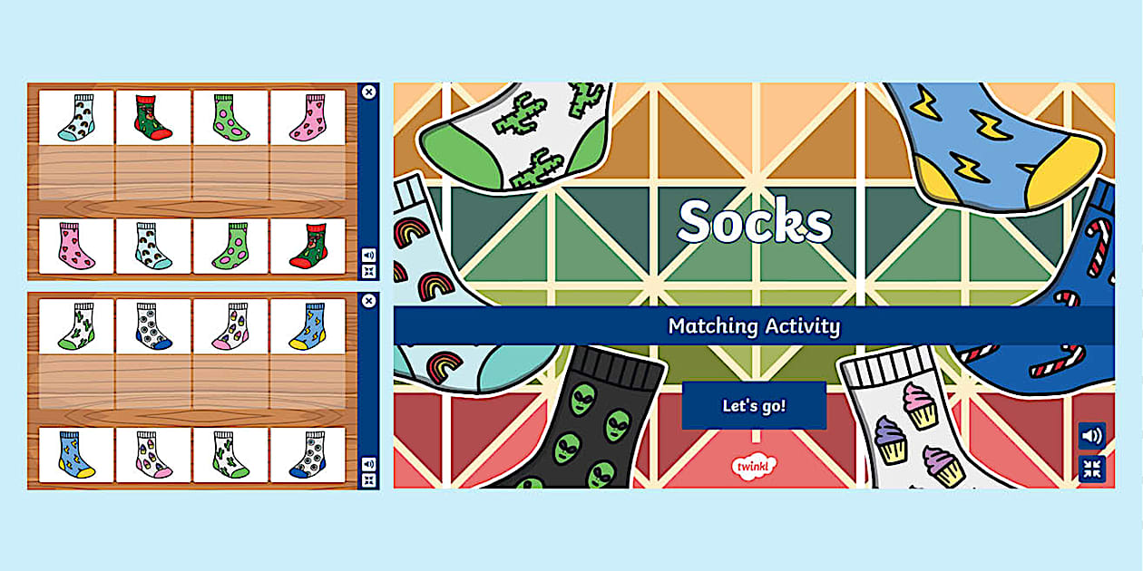 Socks Interactive Matching Game (teacher made) - Twinkl