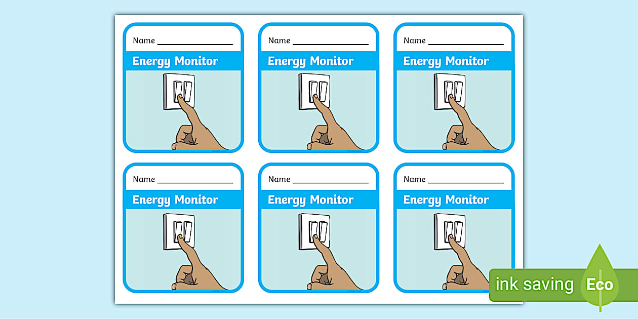 Energy Monitor Badges KS1 (teacher made) - Twinkl