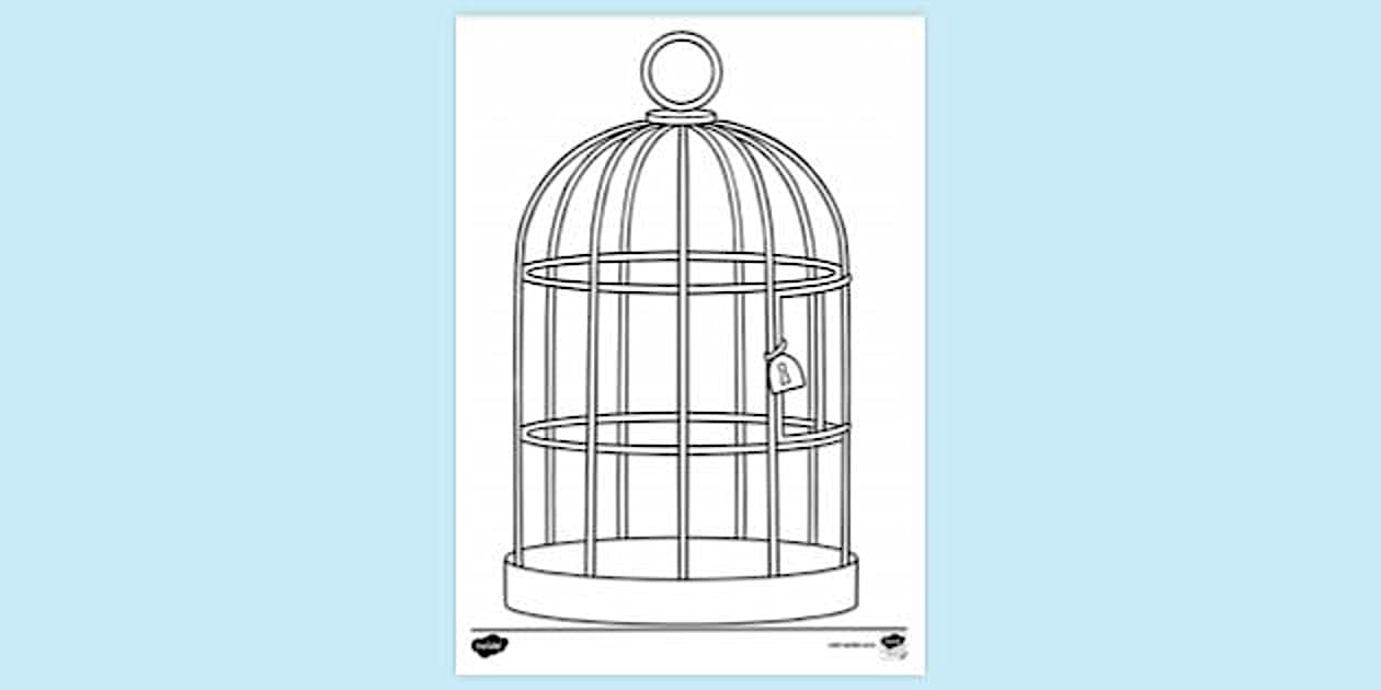 Empty Cage Colouring | Colouring Sheets (teacher made)
