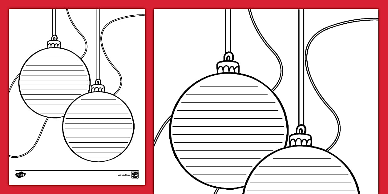 Holiday Ornament Writing Template