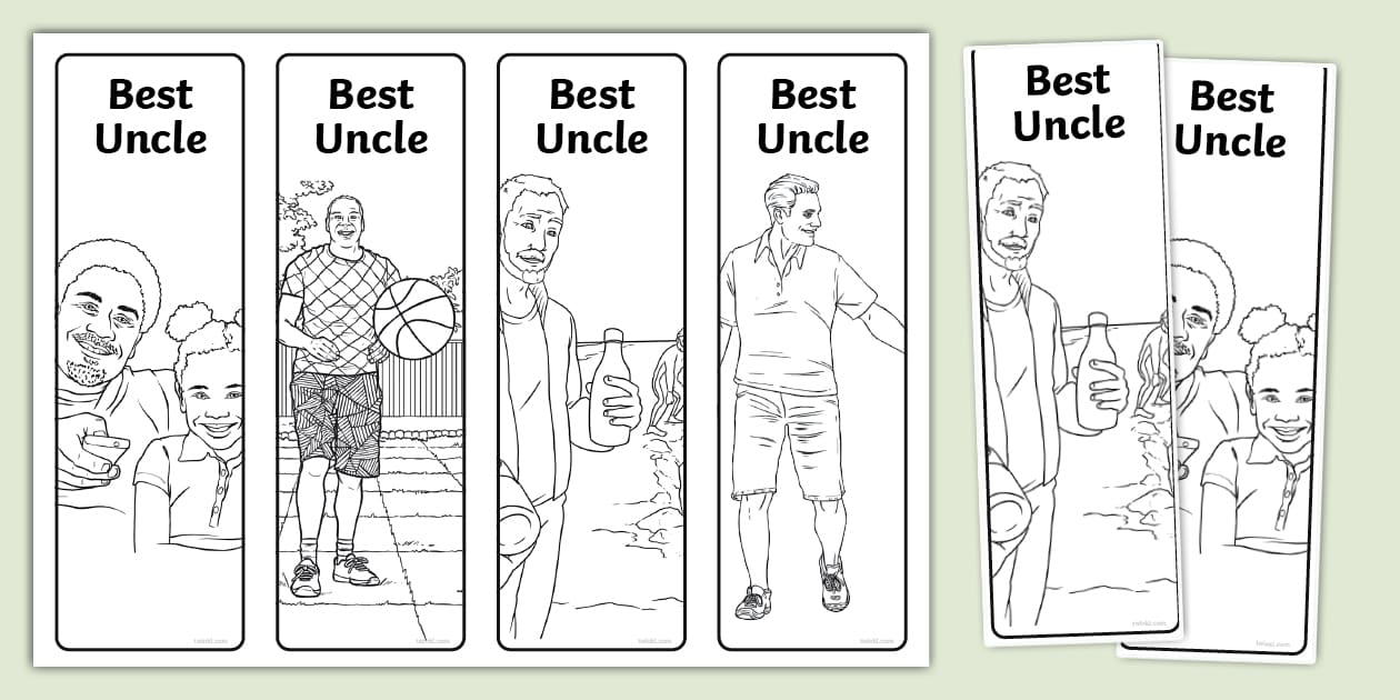 Best Uncle Colouring Bookmarks (teacher made) - Twinkl