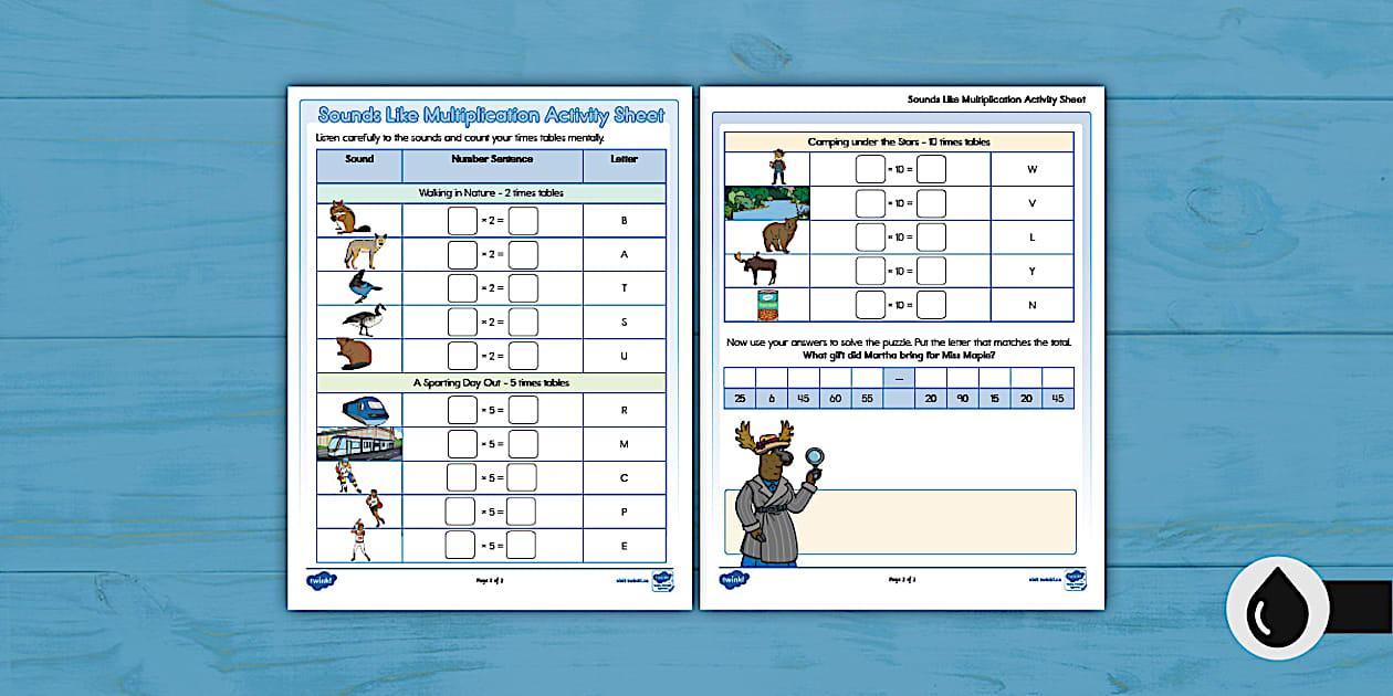 * NEW * Sounds Like Multiplication Activity Sheet - Twinkl