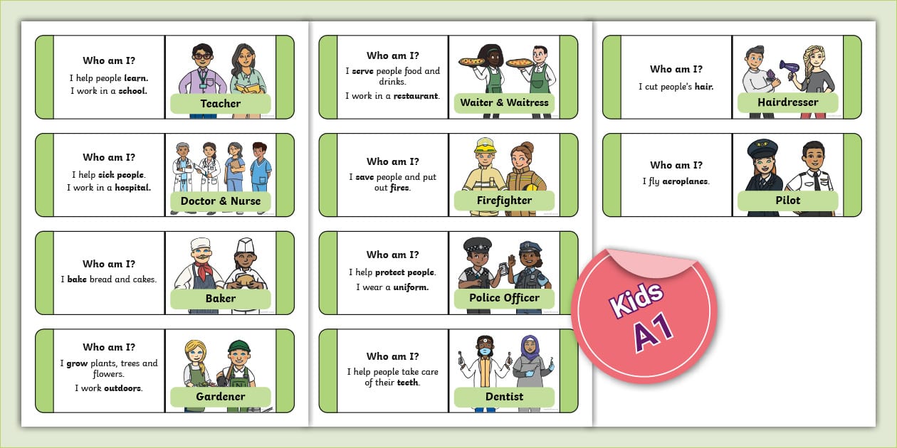 Who Am I? Guessing Game Jobs and Occupations - Twinkl