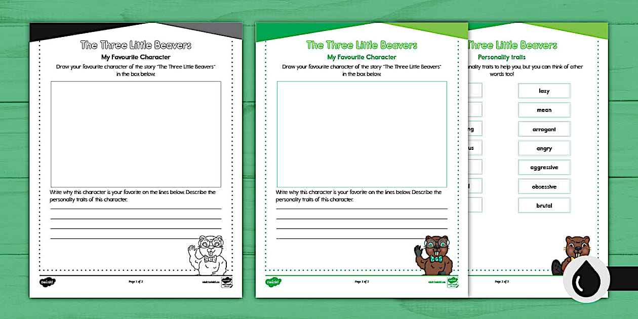 The Three Little Beavers Favourite Character - Twinkl