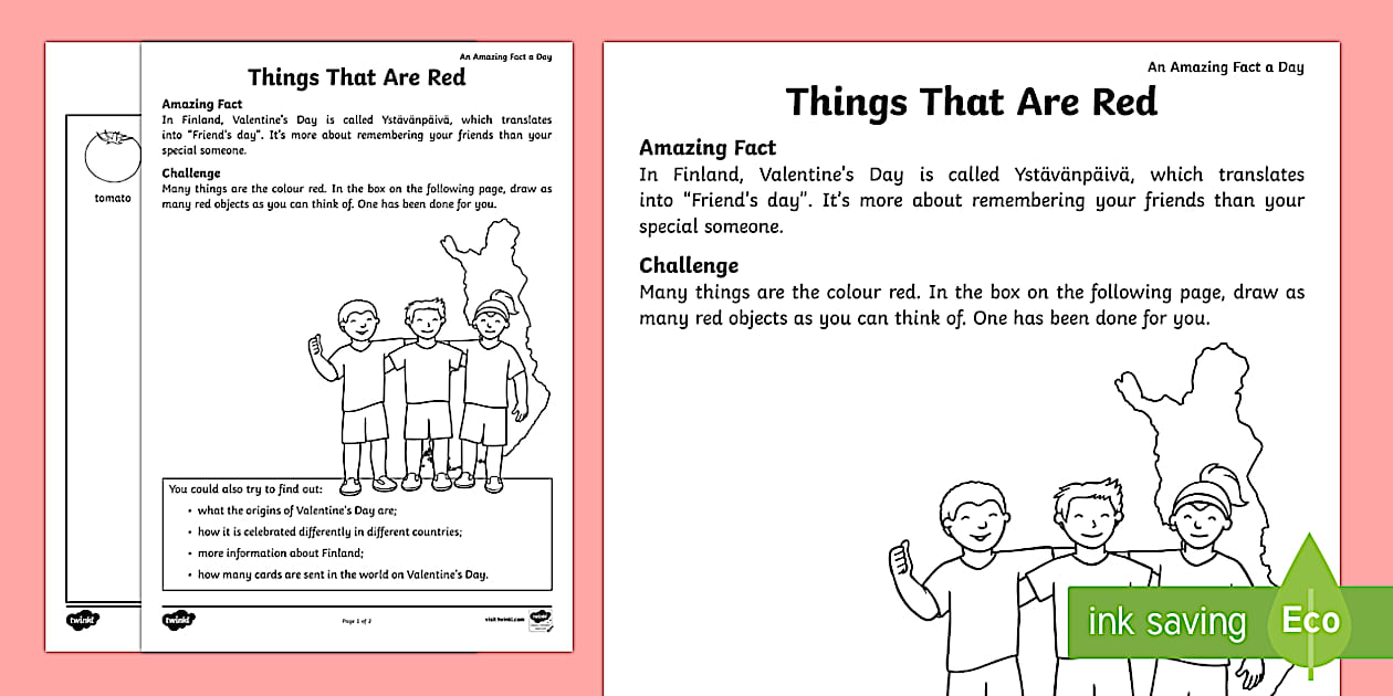 Things That Are Red Worksheet / Worksheet (teacher made)