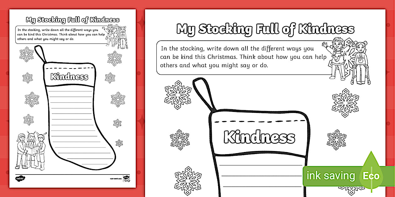 My Stocking Full of Kindness Activity (Teacher-Made)