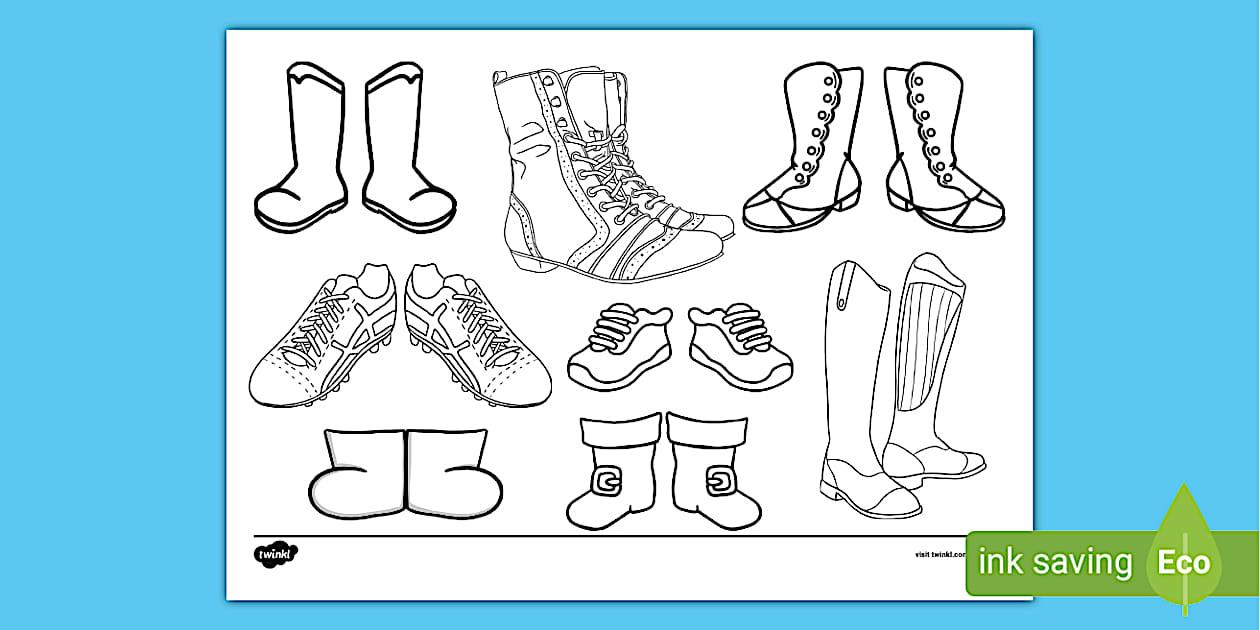 Boots Doodle Colouring Page (teacher made) - Twinkl