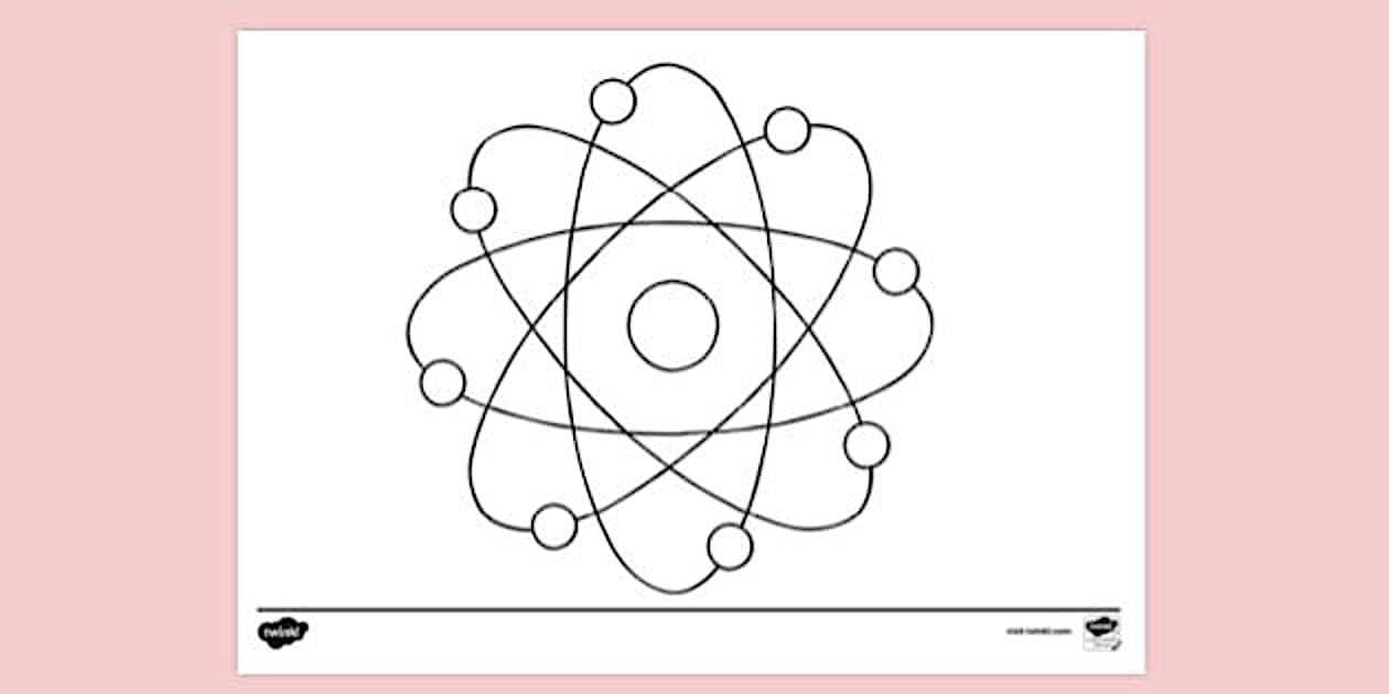 Atom Colouring Sheet (teacher made) - Twinkl