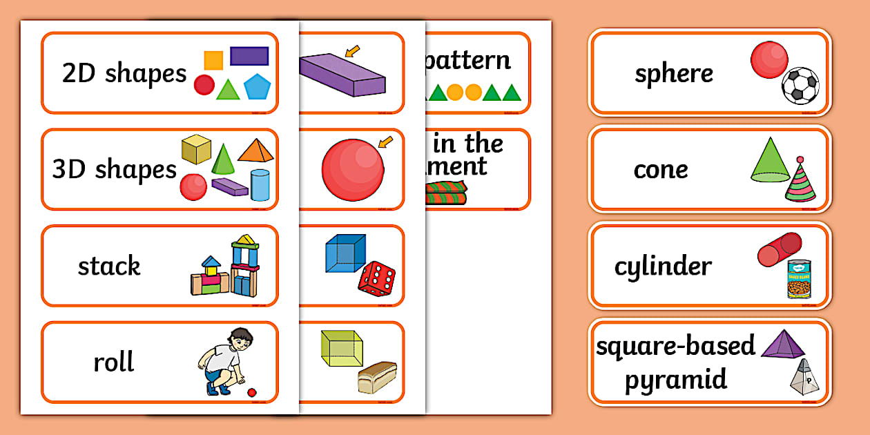 👉 Maths Vocabulary Cards White Rose Maths Explore 3D Shapes