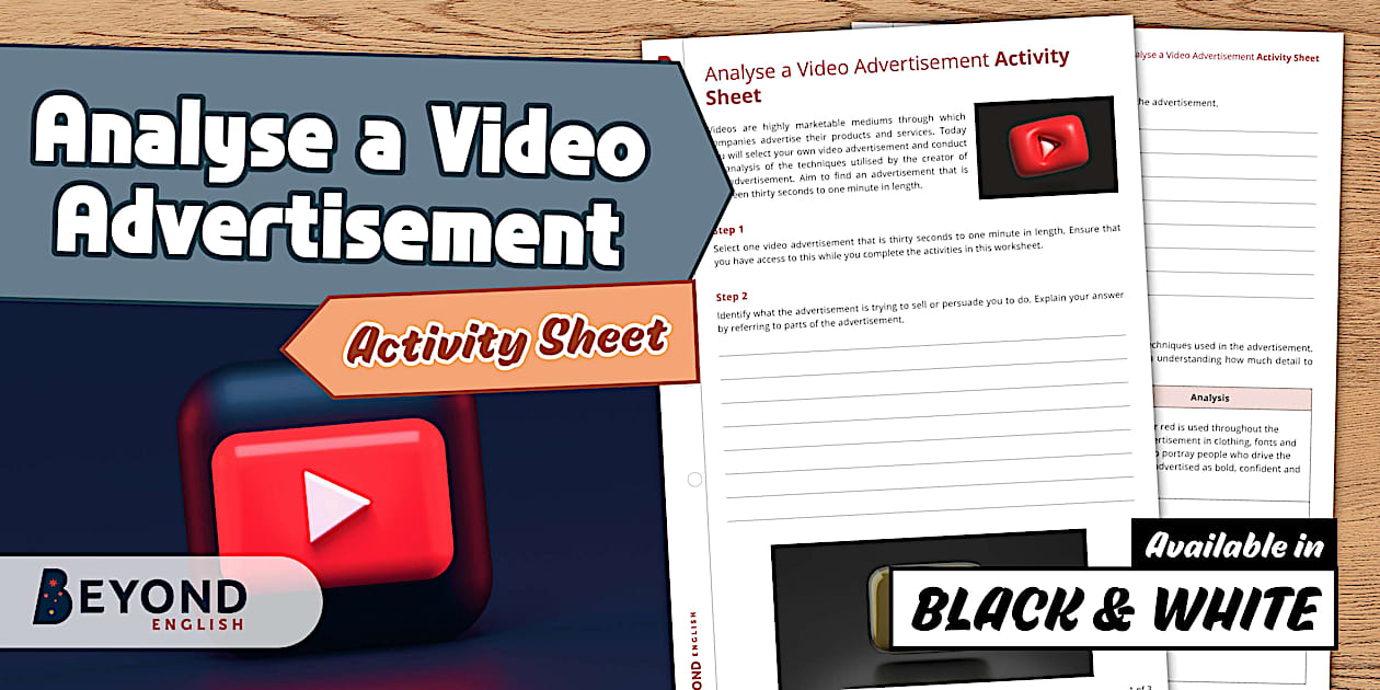 Video Ad Analysis Activity Sheet*
