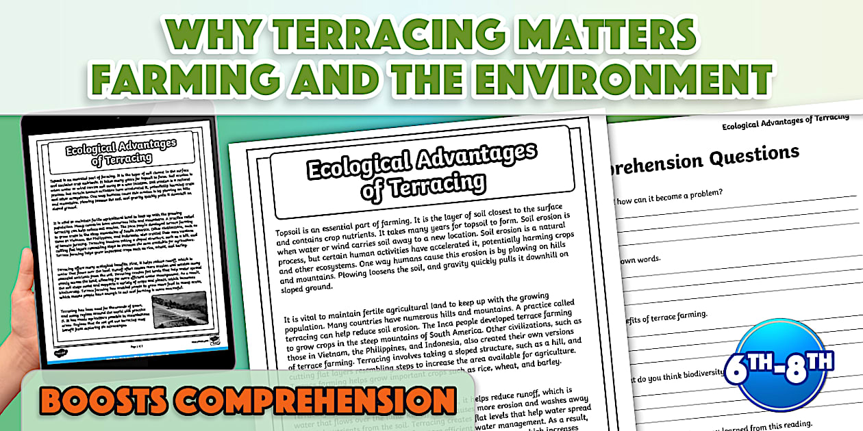 Ecological Advantages of Terrace Farming Worksheet - Twinkl