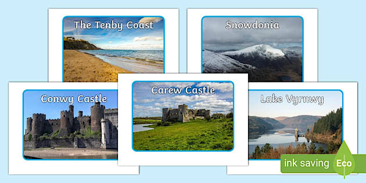 Editable Welsh Landmarks Display Photos (teacher made)