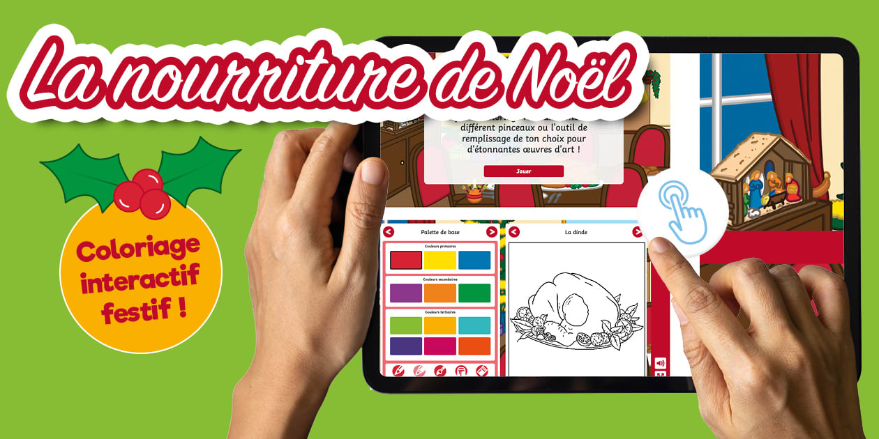 Jeu coloriage interactif : La nourriture de Noël