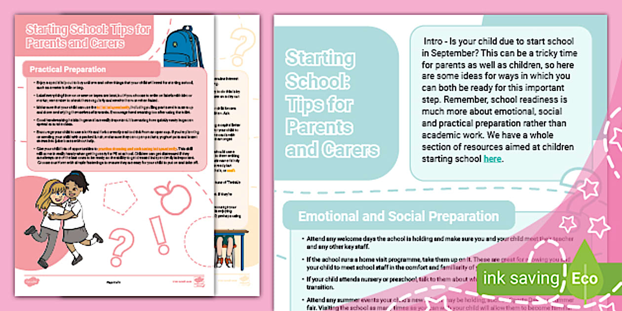Starting School: Top Tips and Advice for Parents - Twinkl