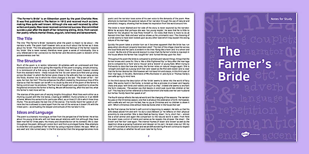 AQA Poetry: The Farmer's Bride - Revision Notes